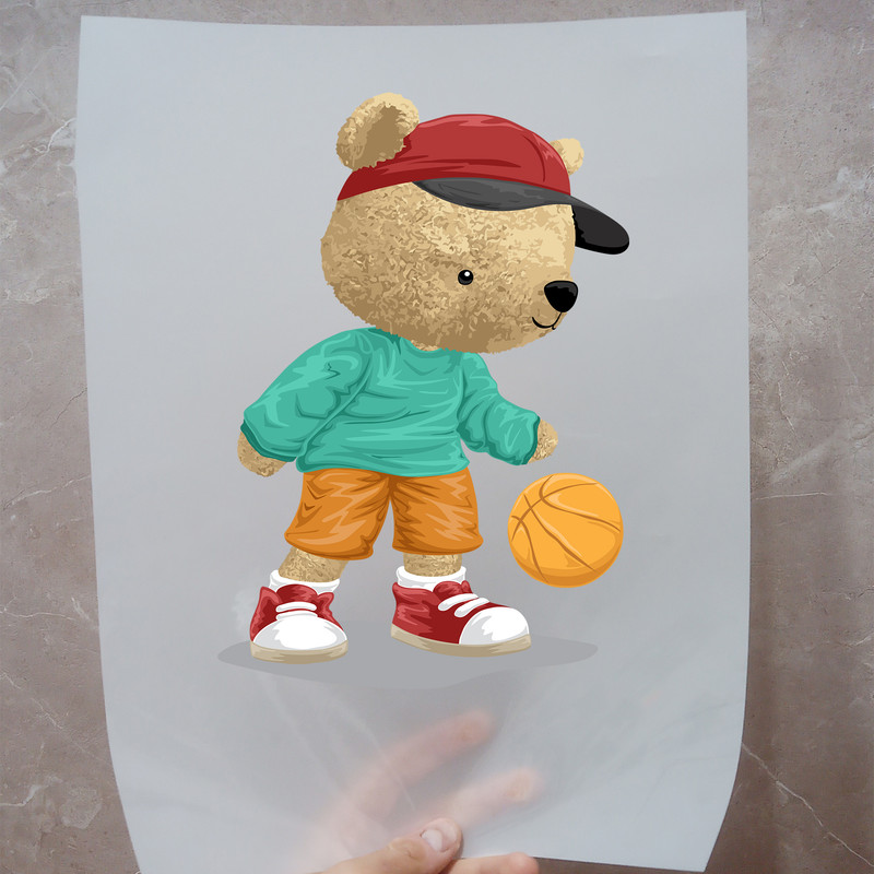 قیمت و خرید استیکر پارچه و لباس مدل dtf طرح تدی کد H20.16 مجموعه 3 عددی