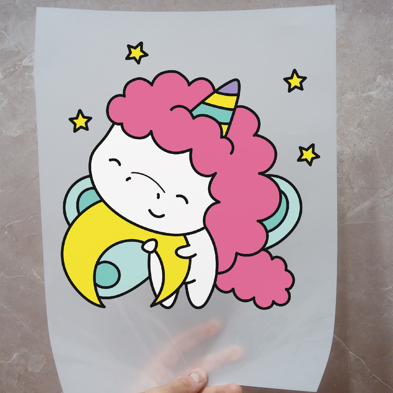 قیمت و خرید استیکر پارچه و لباس مدل dtf طرح یونیکورن کد H20.891 مجموعه 3 عددی