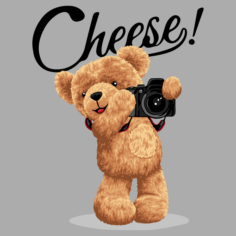 قیمت و خرید استیکر پارچه و لباس مدل dtf طرح تدی کد H15.75 مجموعه 4 عددی