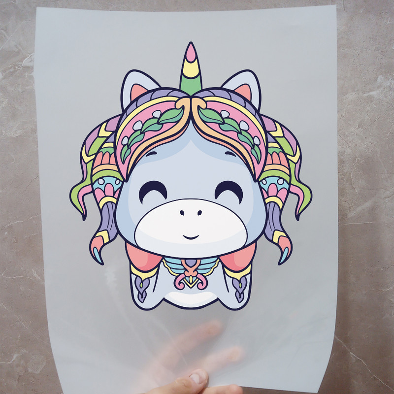 قیمت و خرید استیکر پارچه و لباس مدل dtf طرح یونیکورن کد H20.186 مجموعه 6 عددی