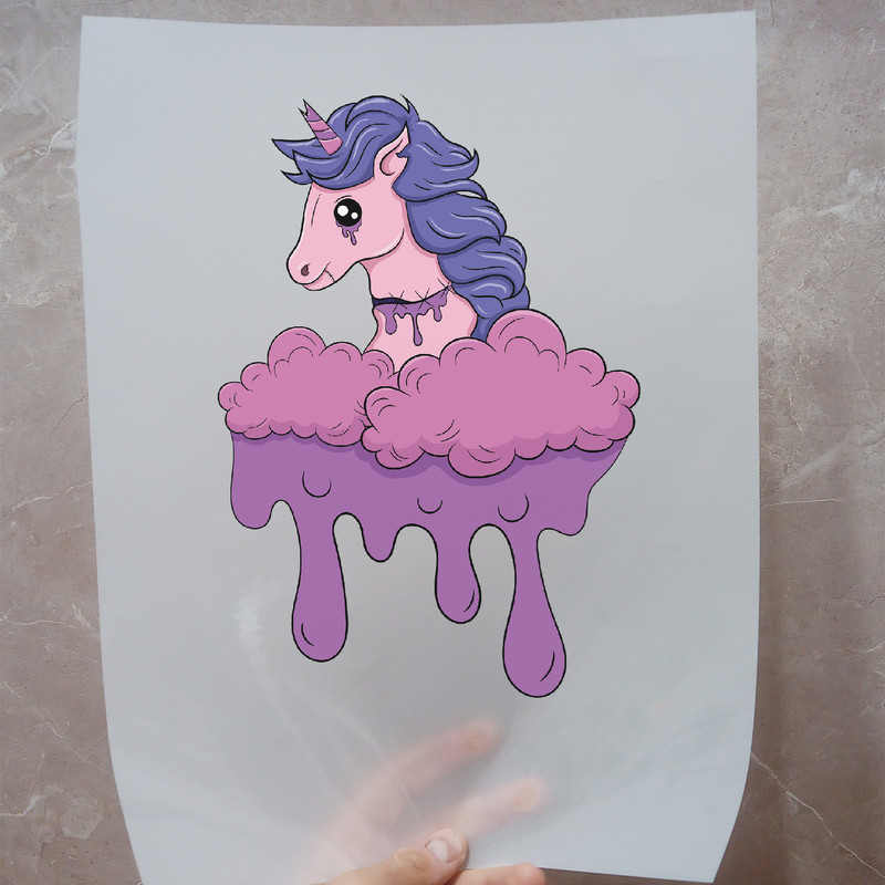 قیمت و خرید استیکر پارچه و لباس مدل dtf طرح یونیکورن کد H20.706 مجموعه 3 عددی