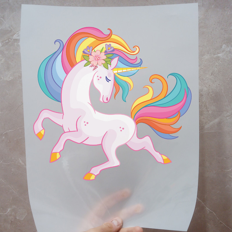 قیمت و خرید استیکر پارچه و لباس مدل dtf طرح یونیکورن کد H15.271 مجموعه 4 عددی