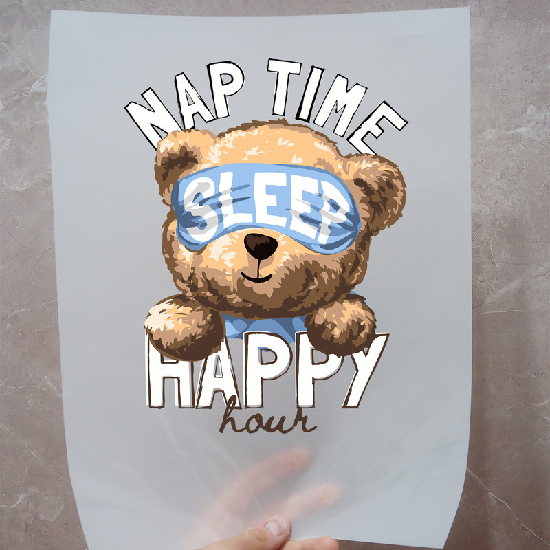 قیمت و خرید استیکر پارچه و لباس مدل dtf طرح تدی کد H15.186 مجموعه 12 عددی