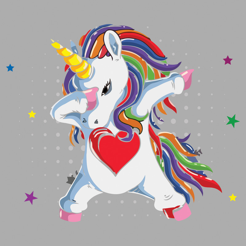 قیمت و خرید استیکر پارچه و لباس مدل dtf طرح یونیکورن کد H15.260 مجموعه 4 عددی