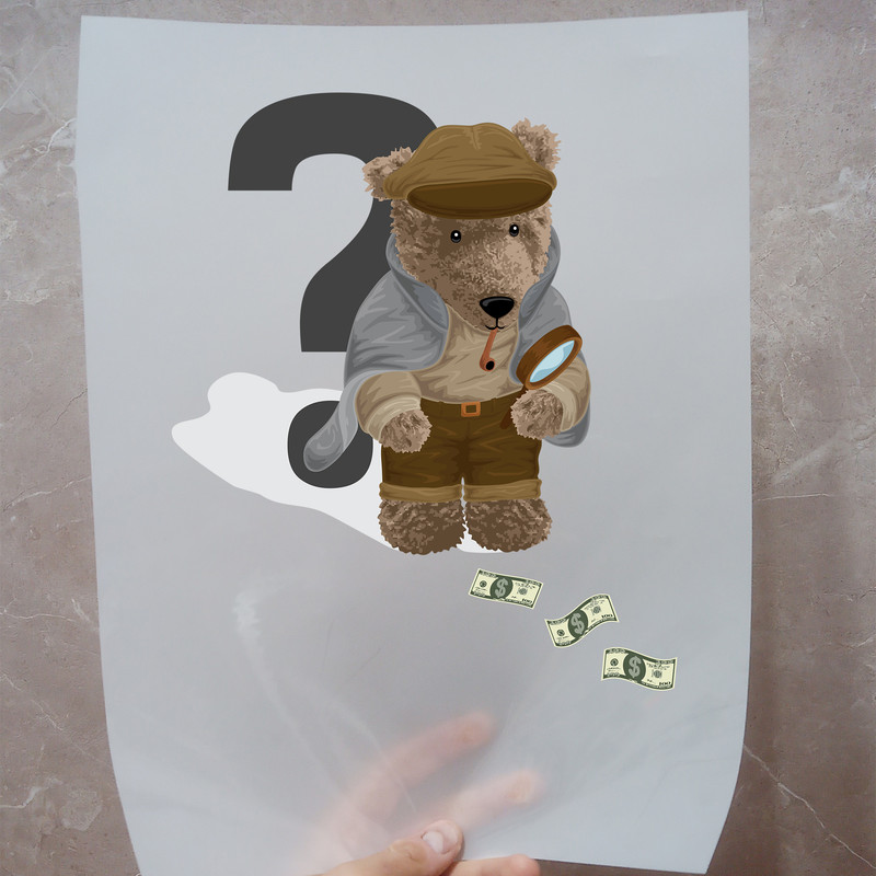 قیمت و خرید استیکر پارچه و لباس مدل dtf طرح تدی کد H30.7 مجموعه 24 عددی