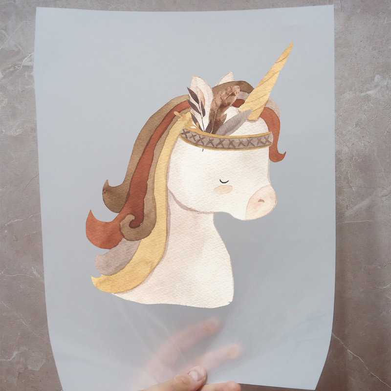 قیمت و خرید استیکر پارچه و لباس مدل dtf طرح یونیکورن کد H20.511 مجموعه 3 عددی