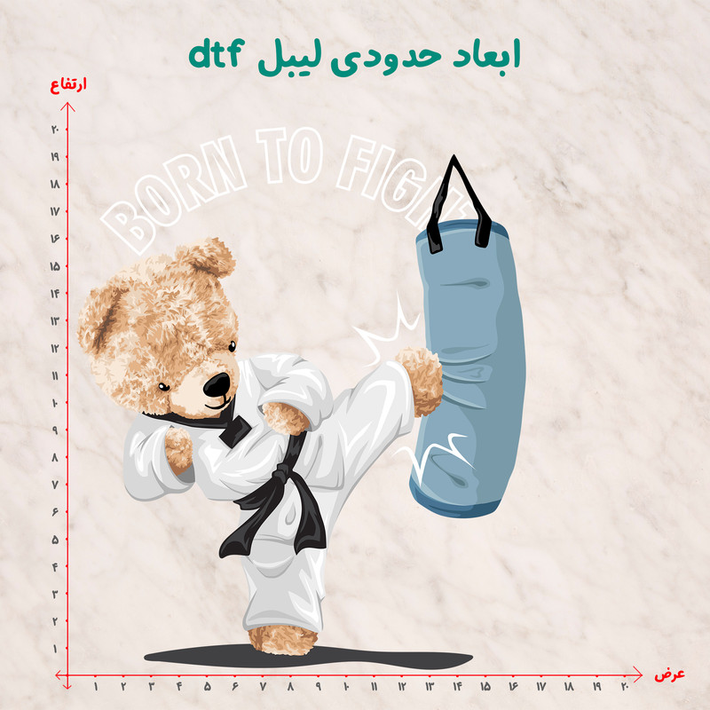 قیمت و خرید استیکر پارچه و لباس مدل dtf طرح تدی کد H20.60 مجموعه 3 عددی