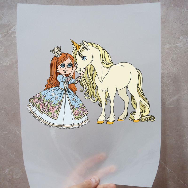 قیمت و خرید استیکر پارچه و لباس مدل dtf طرح یونیکورن کد H15.336 مجموعه 4 عددی