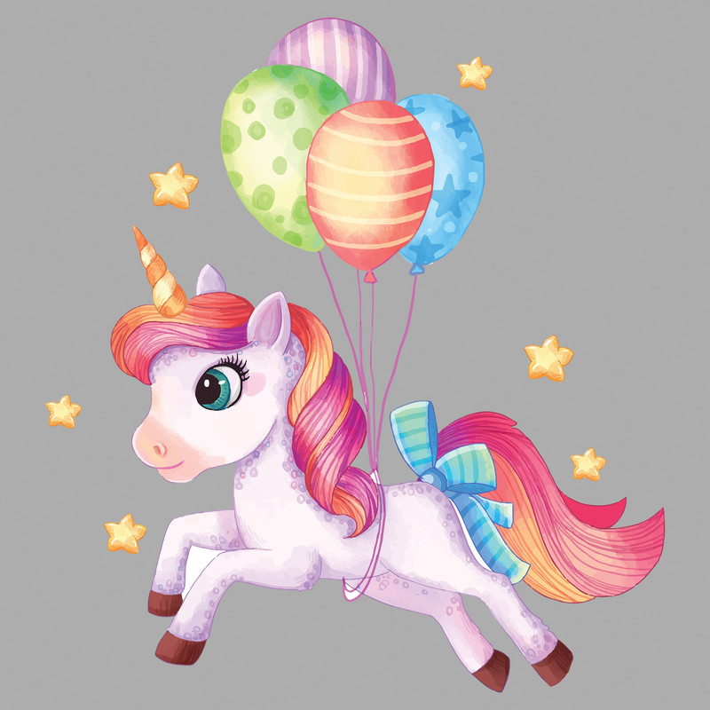 قیمت و خرید استیکر پارچه و لباس مدل dtf طرح یونیکورن کد H15.128 مجموعه 4 عددی