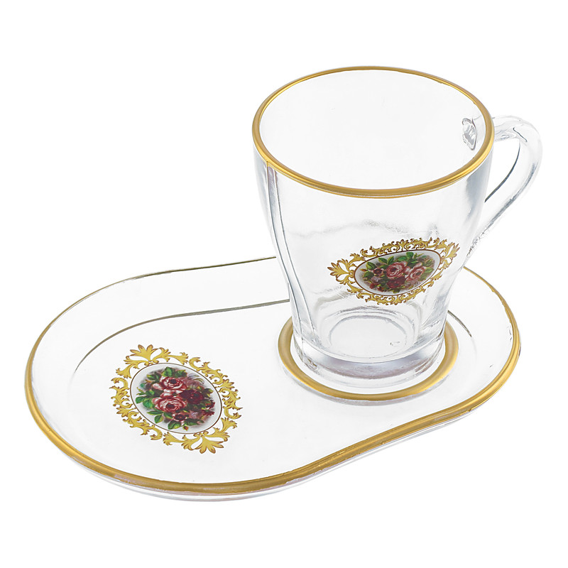 قیمت و خرید لیوان مدل GOL ROZ به همراه زیر لیوانی