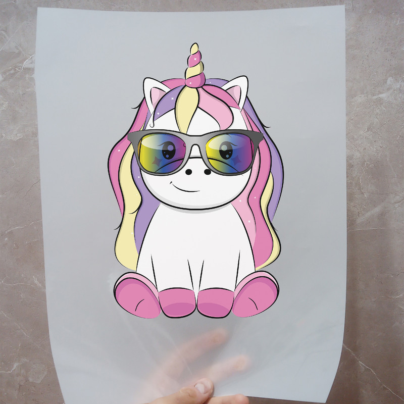 قیمت و خرید استیکر پارچه و لباس مدل dtf طرح یونیکورن کد H20.220 مجموعه 6 عددی