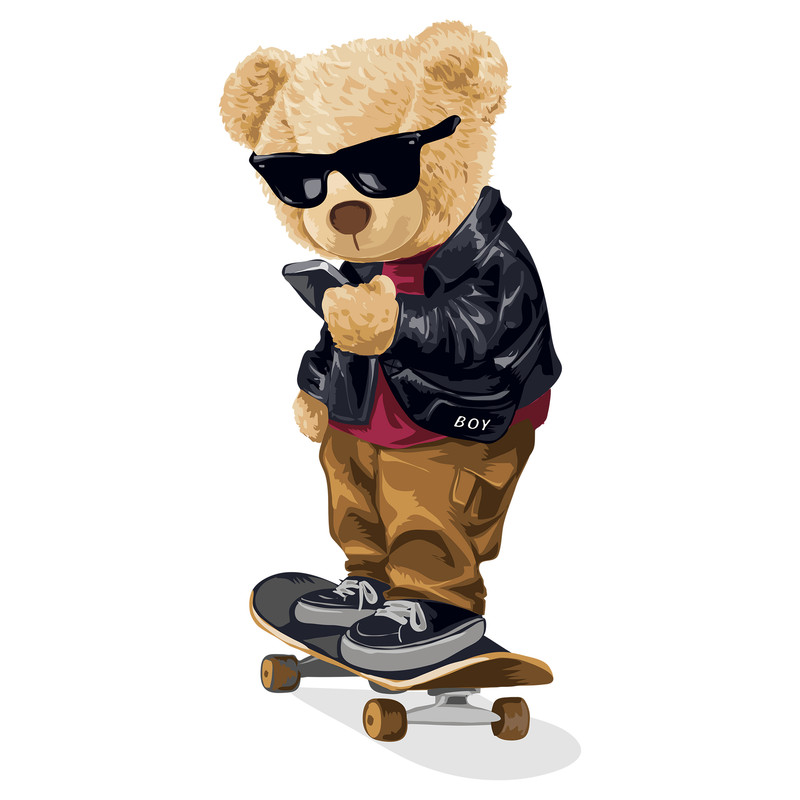 قیمت و خرید استیکر پارچه و لباس مدل dtf طرح تدی کد H20.215 مجموعه 3 عددی