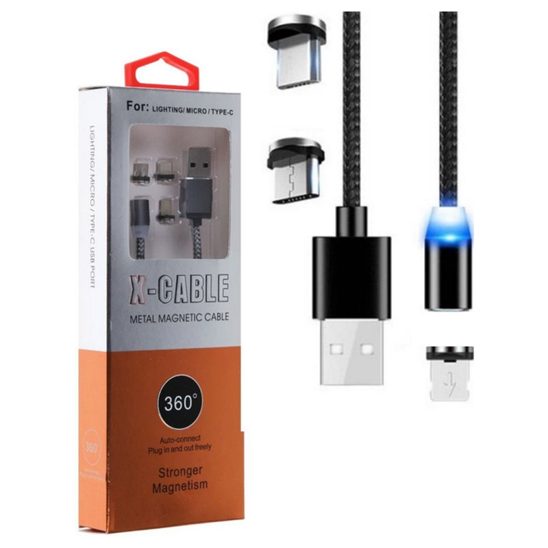 قیمت و خرید کابل تبدیل مغناطیسی Usb به لایتنینگ Microusb Usb C ایکس