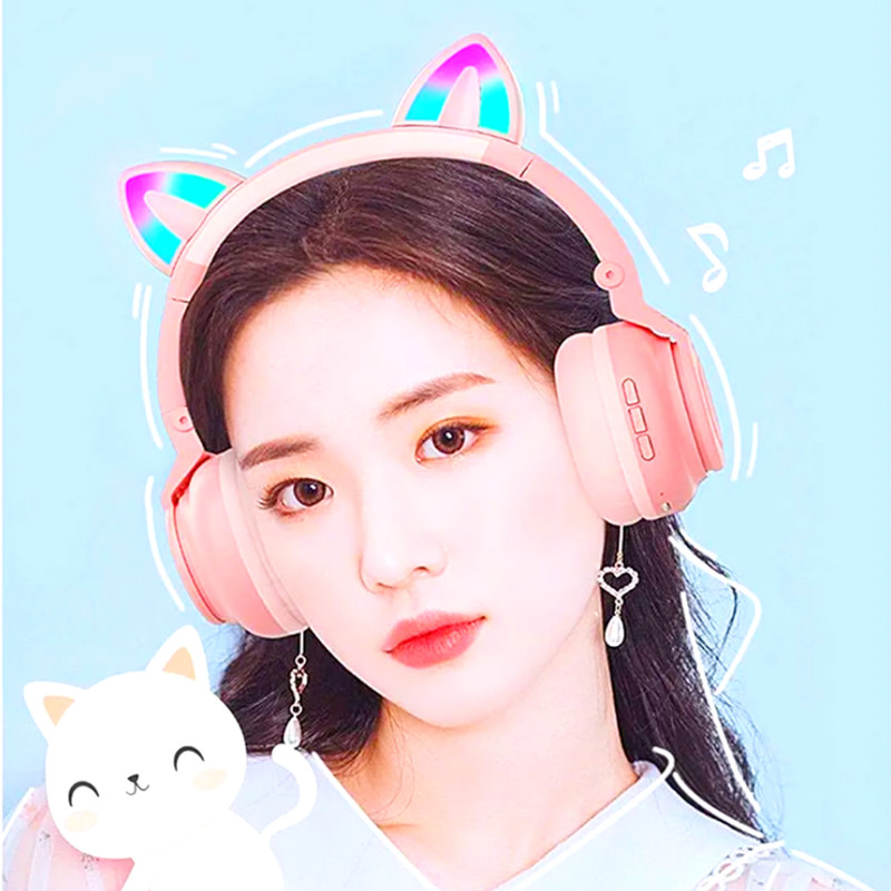 قیمت و خرید هدفون بلوتوثی طرح فانتزی گربه ای مدل STN-26 کد01