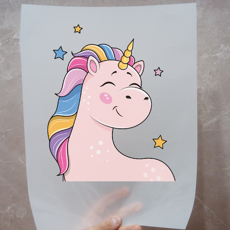 قیمت و خرید استیکر پارچه و لباس مدل dtf طرح یونیکورن کد H20.769 مجموعه 3 عددی