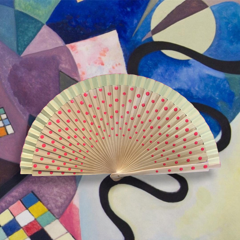 قیمت و خرید بادبزن مدل چوبی خال خالی