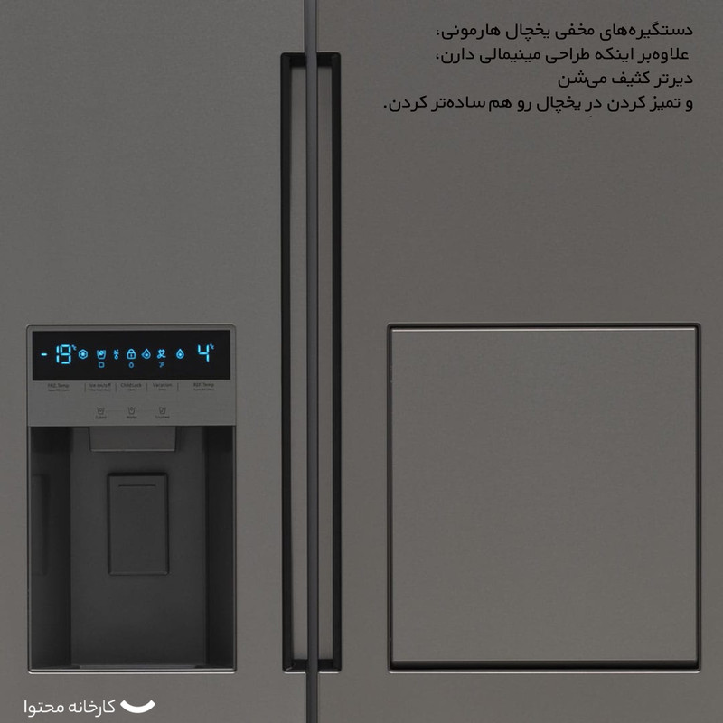 قیمت و خرید یخچال و فریزر 32 فوت ساید بای ساید اسنوا مدل SN8-2034SS