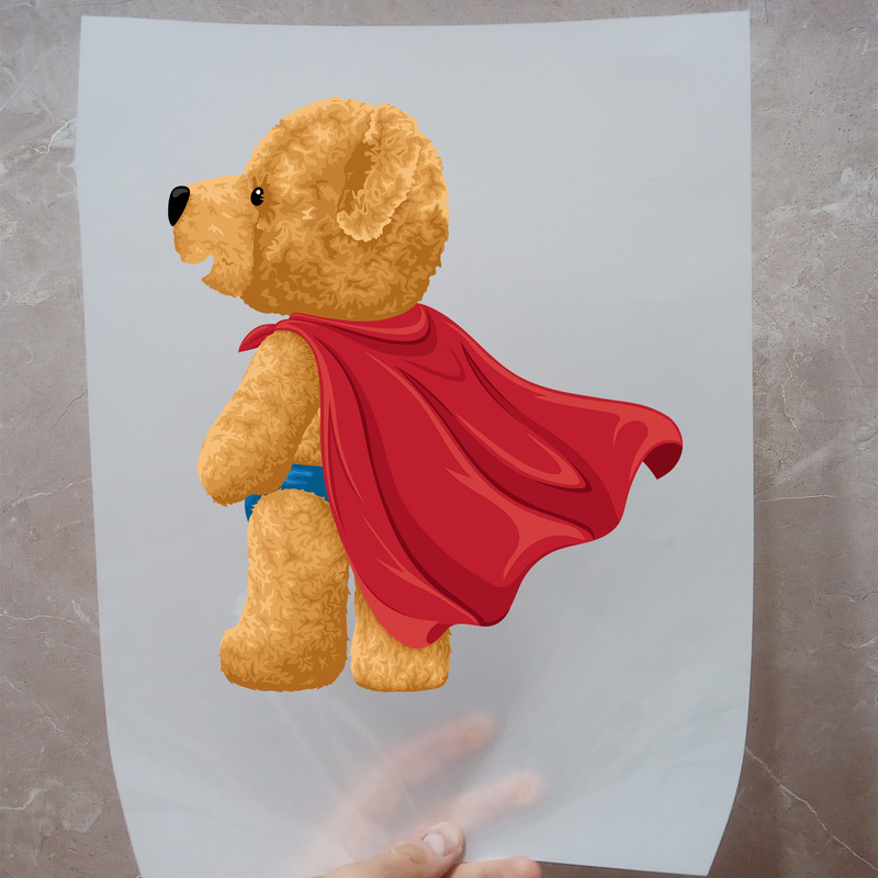 قیمت و خرید استیکر پارچه و لباس مدل dtf طرح تدی کد H15.82 مجموعه 12 عددی