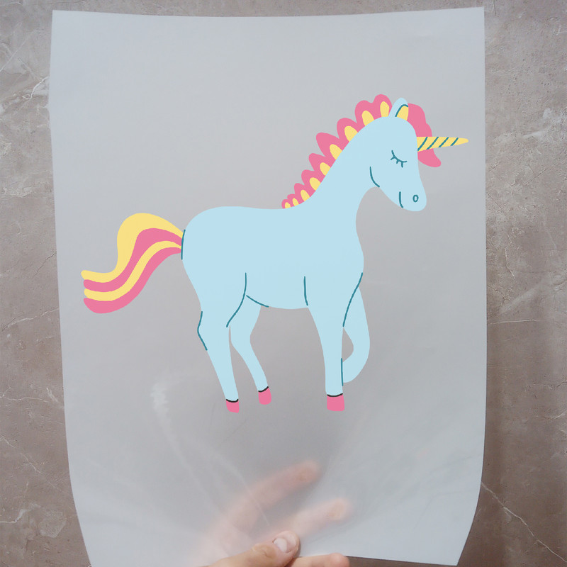 قیمت و خرید استیکر پارچه و لباس مدل dtf طرح یونیکورن کد H20.815 مجموعه 3 عددی