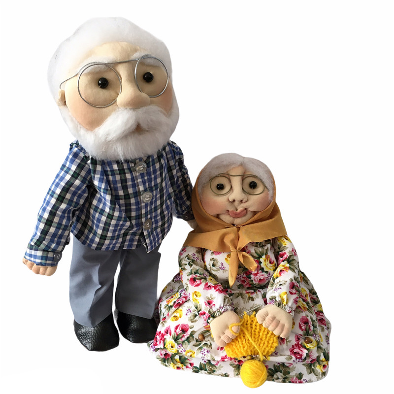 قیمت و خرید عروسك مدل آقاجان و خانم جان ارتفاع 33 سانتى متر مجموعه 2 عددی