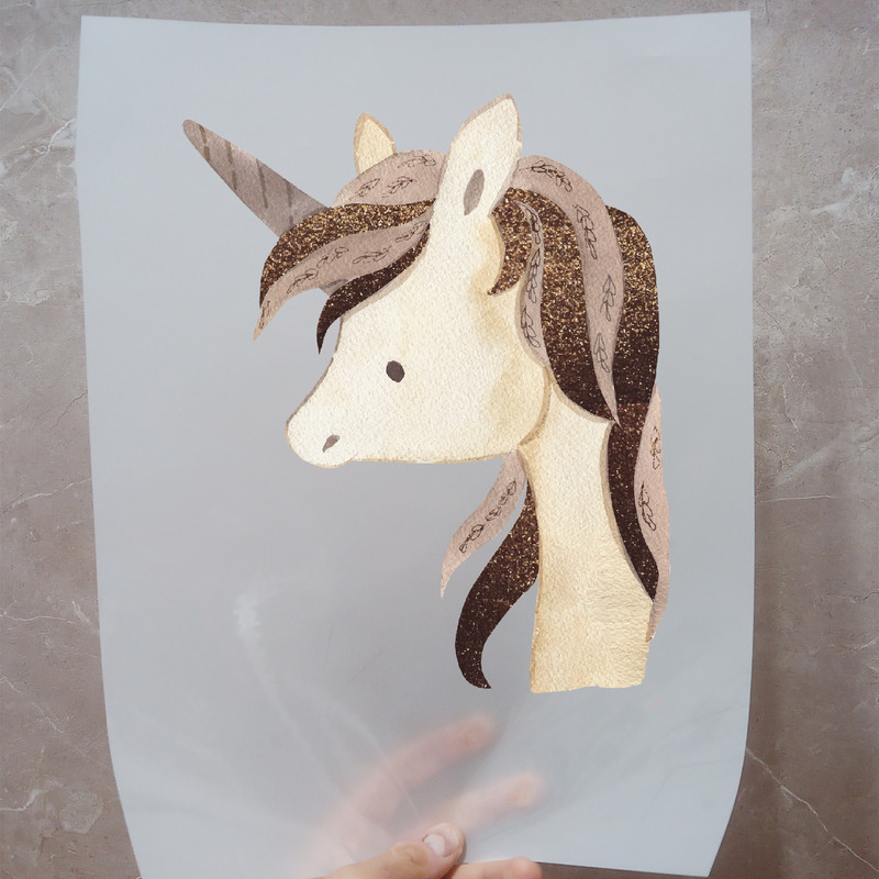 قیمت و خرید استیکر پارچه و لباس مدل dtf طرح یونیکورن کد H20.508 مجموعه 6 عددی