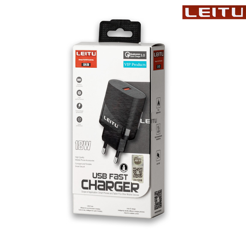 قیمت و خرید شارژر دیواری لیتو مدل LH-28 18W به همراه کابل تبدیل لایتنینگ/USB-C