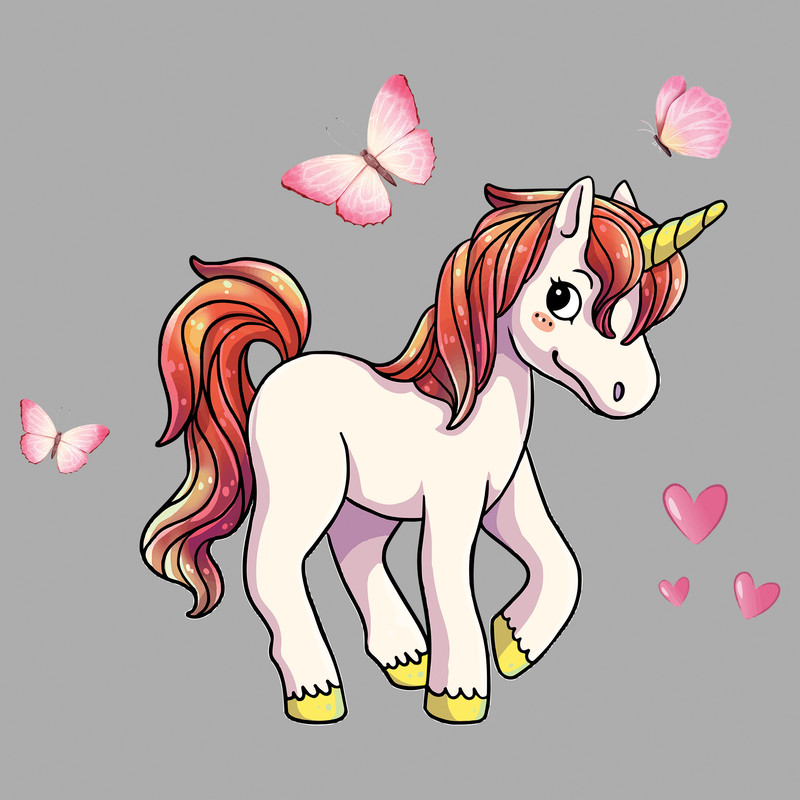 قیمت و خرید استیکر پارچه و لباس مدل dtf طرح یونیکورن کد H15.507 مجموعه 4 عددی