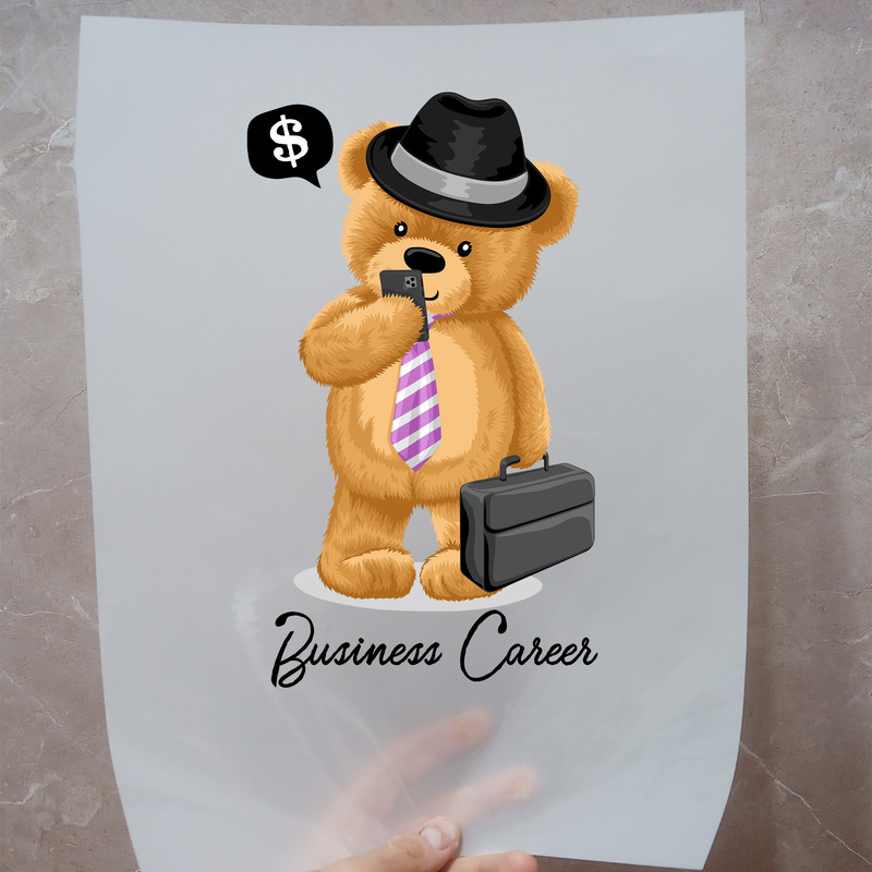 قیمت و خرید استیکر پارچه و لباس مدل dtf طرح تدی کد H30.76 مجموعه 24 عددی