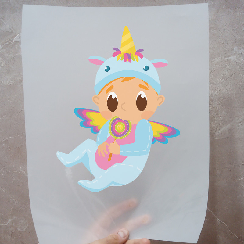 قیمت و خرید استیکر پارچه و لباس مدل dtf طرح یونیکورن کد H15.1001 مجموعه 4 عددی