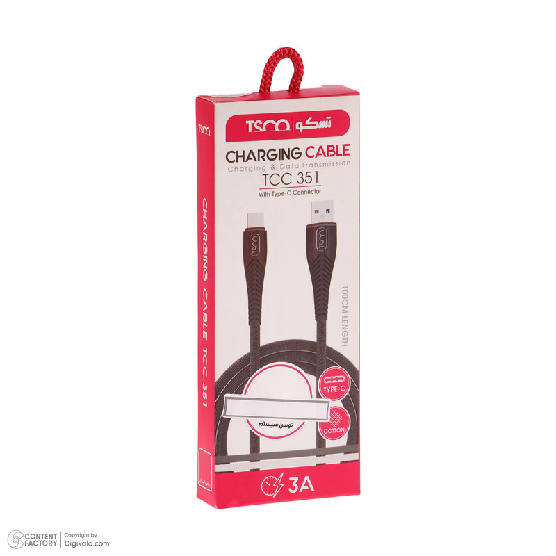 قیمت و خرید کابل تبدیل USB به USB-C تسکو مدل TCC 351 طول 1 متر