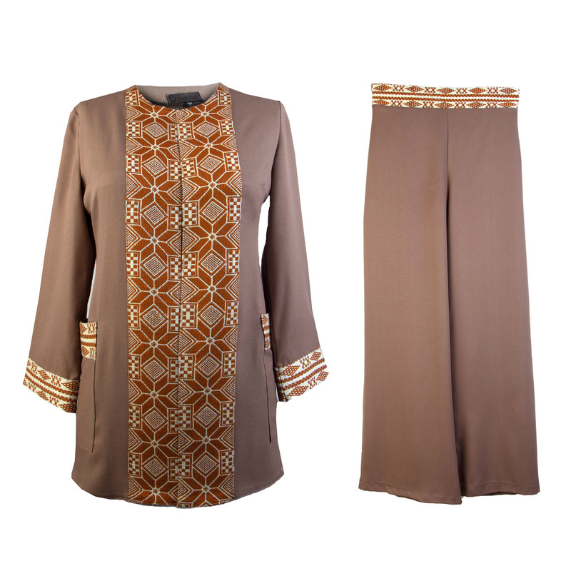 قیمت و خرید مانتو و شلوار زنانه مدل دلوین رنگ کرم