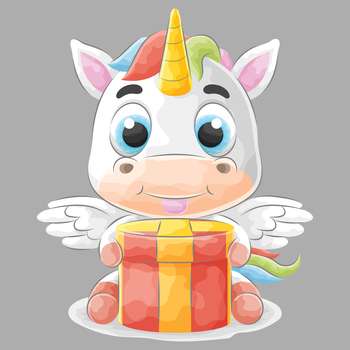 قیمت و خرید استیکر پارچه و لباس مدل dtf طرح یونیکورن کد H20.178 مجموعه 6 عددی