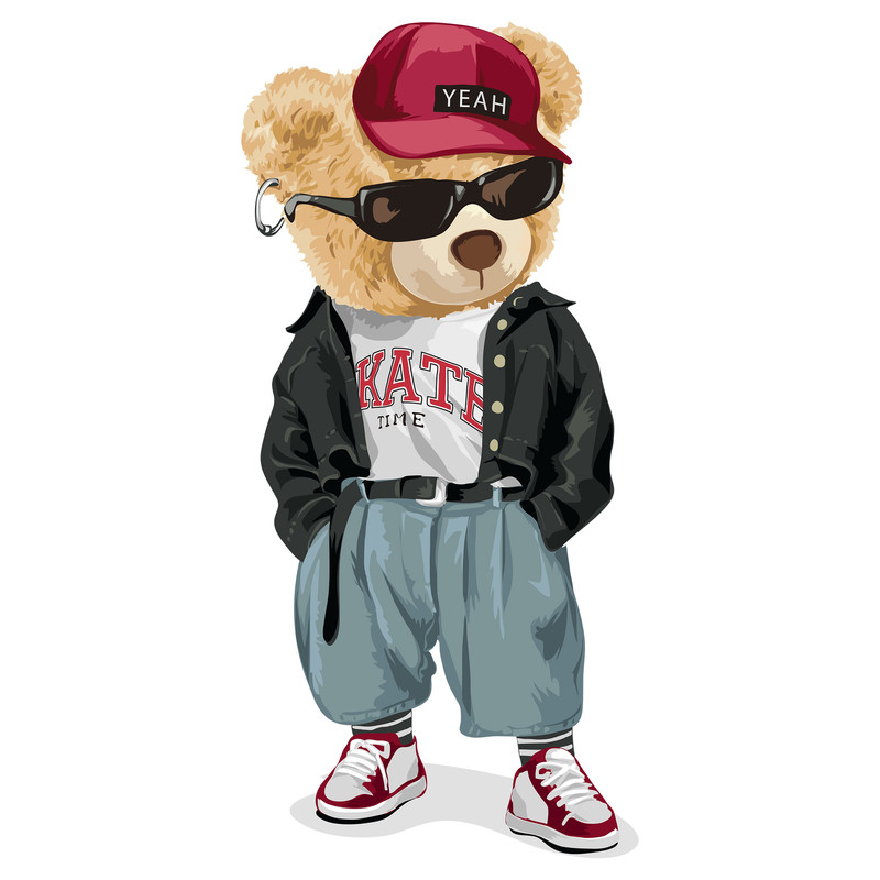 قیمت و خرید استیکر پارچه و لباس مدل dtf طرح تدی کد H15.132 مجموعه 12 عددی