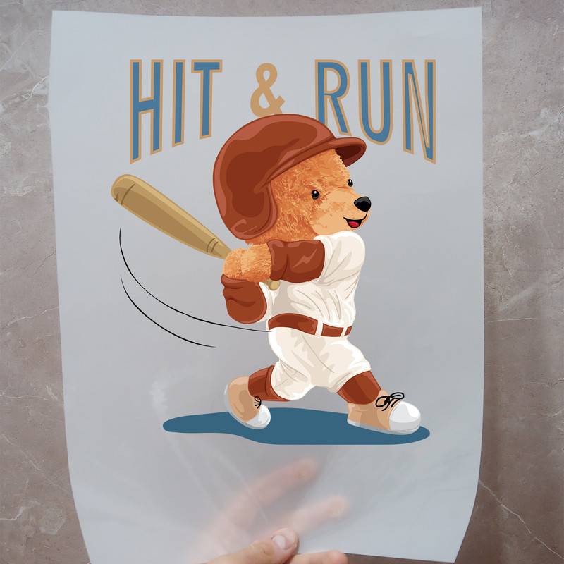 قیمت و خرید استیکر پارچه و لباس مدل dtf طرح تدی کد H15.57 مجموعه 24 عددی