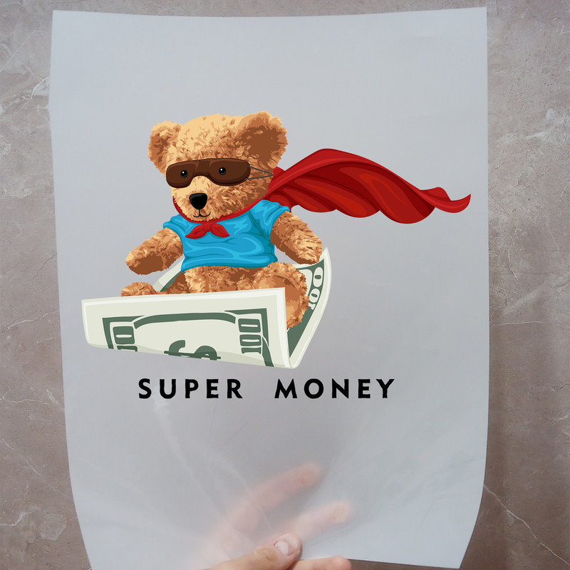 قیمت و خرید استیکر پارچه و لباس مدل dtf طرح تدی کد H15.21 مجموعه 12 عددی