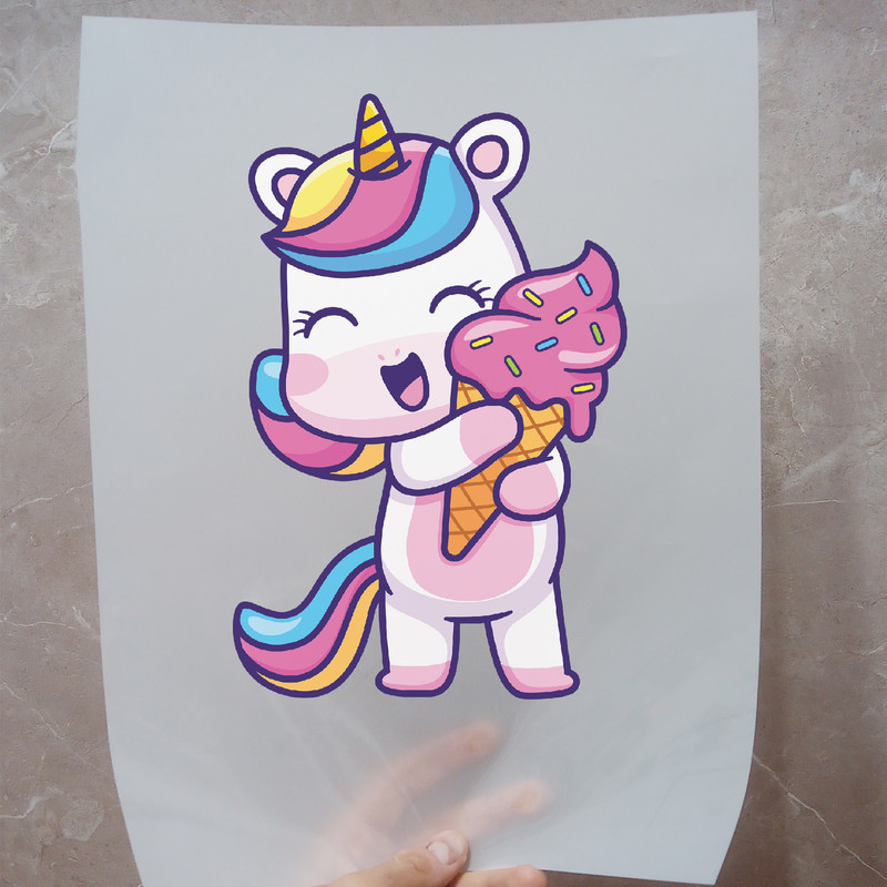 قیمت و خرید استیکر پارچه و لباس مدل dtf طرح یونیکورن کد H20.628 مجموعه 3 عددی