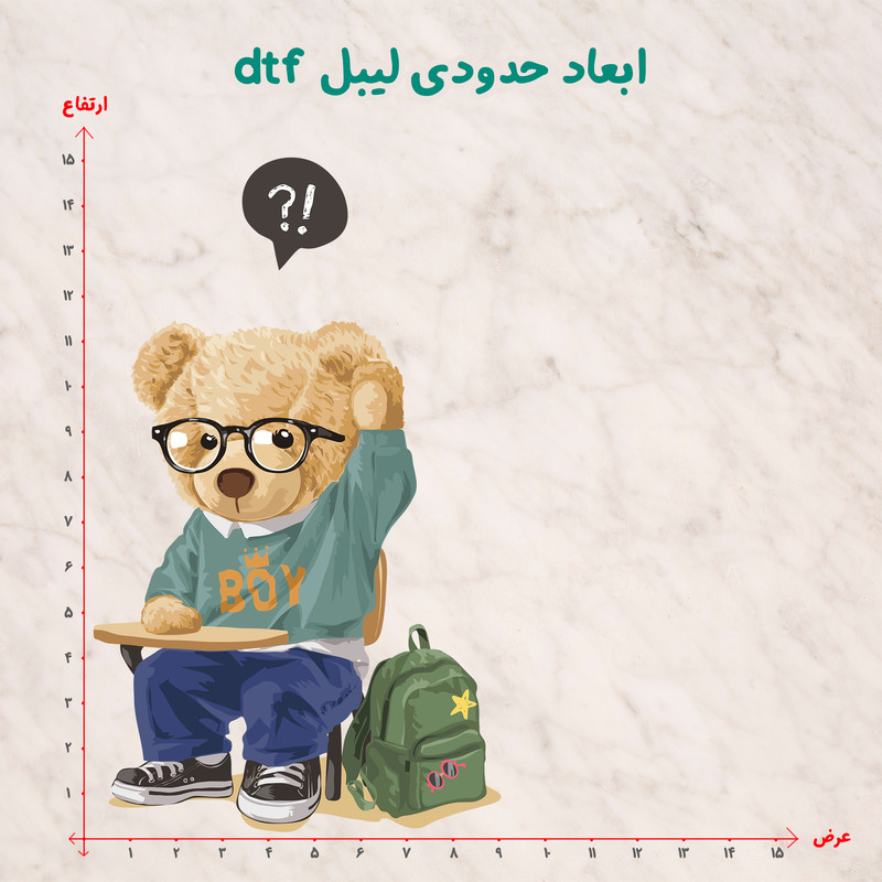 قیمت و خرید استیکر پارچه و لباس مدل dtf طرح تدی کد H15.170 مجموعه 4 عددی