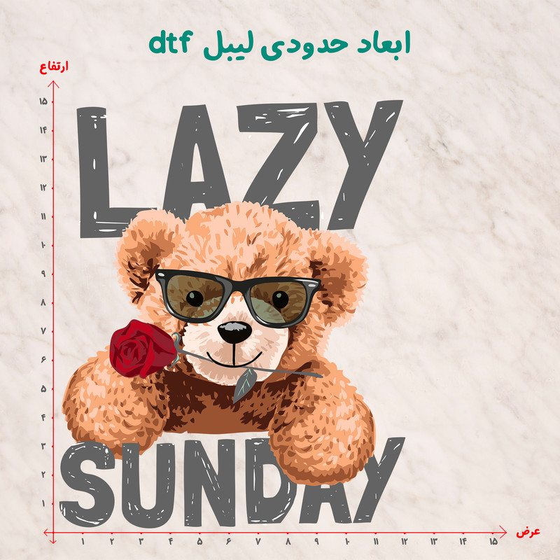 قیمت و خرید استیکر پارچه و لباس مدل dtf طرح تدی کد H15.117 مجموعه 12 عددی