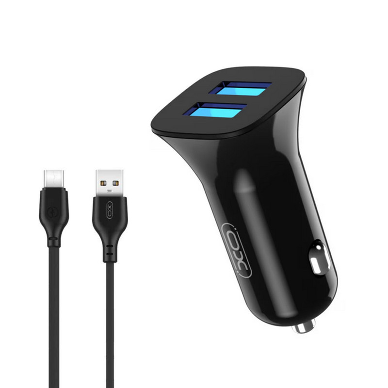 قیمت و خرید شارژر فندکی 12 وات ایکس او مدل cc53 به همراه کابل تبدیل USB-C