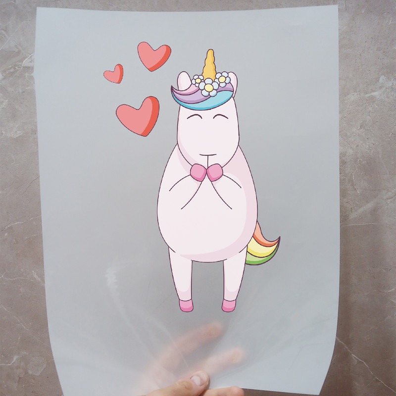 قیمت و خرید استیکر پارچه و لباس مدل dtf طرح یونیکورن کد H15.778 مجموعه 4 عددی