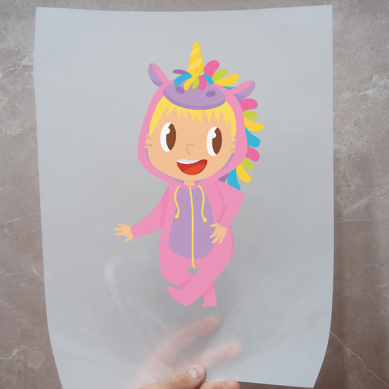 قیمت و خرید استیکر پارچه و لباس مدل dtf طرح یونیکورن کد H15.1004 مجموعه 4 عددی