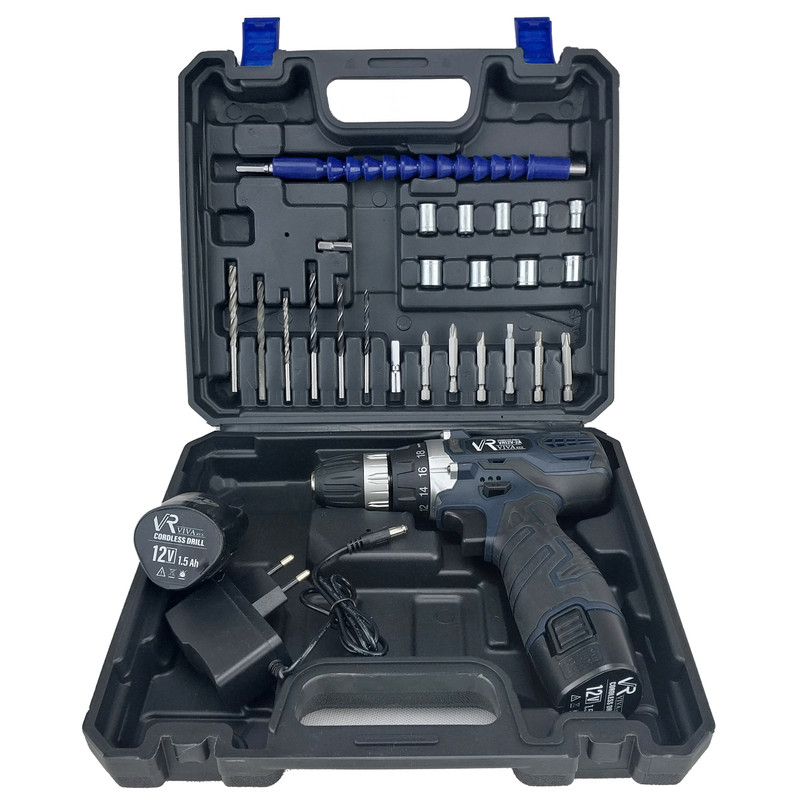 قیمت و خرید دریل پیچ گوشتی شارژی ویوارکس مدل VR12V-2A-NEW مجموعه 28 عددی