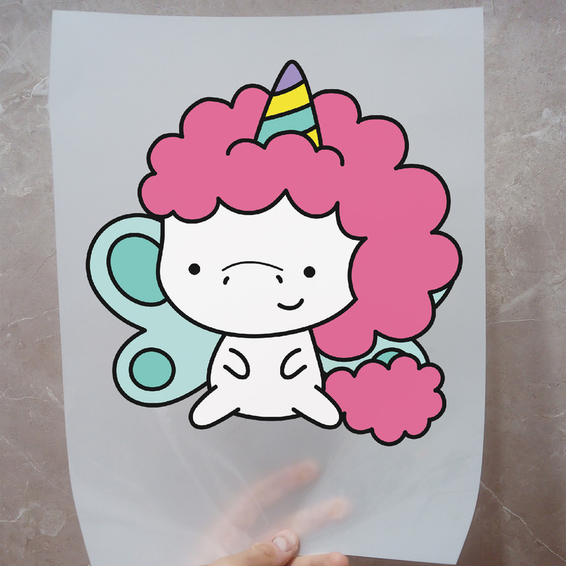 قیمت و خرید استیکر پارچه و لباس مدل dtf طرح یونیکورن کد H15.888 مجموعه 4 عددی