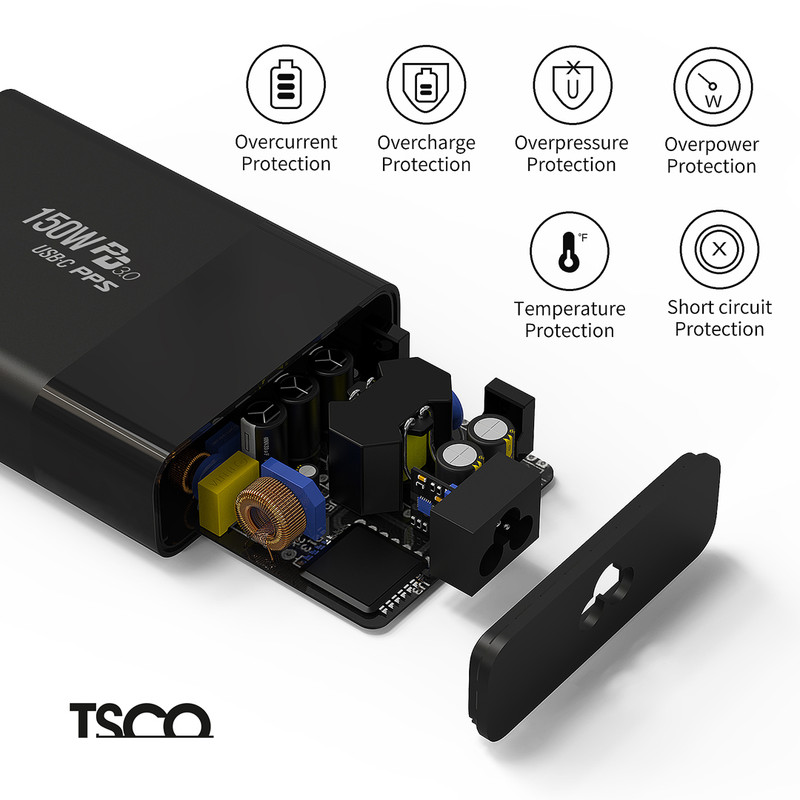 قیمت و خرید آداپتور شارژ 150 وات تسکو مدل TTC 69 به همراه کابل پاور AC