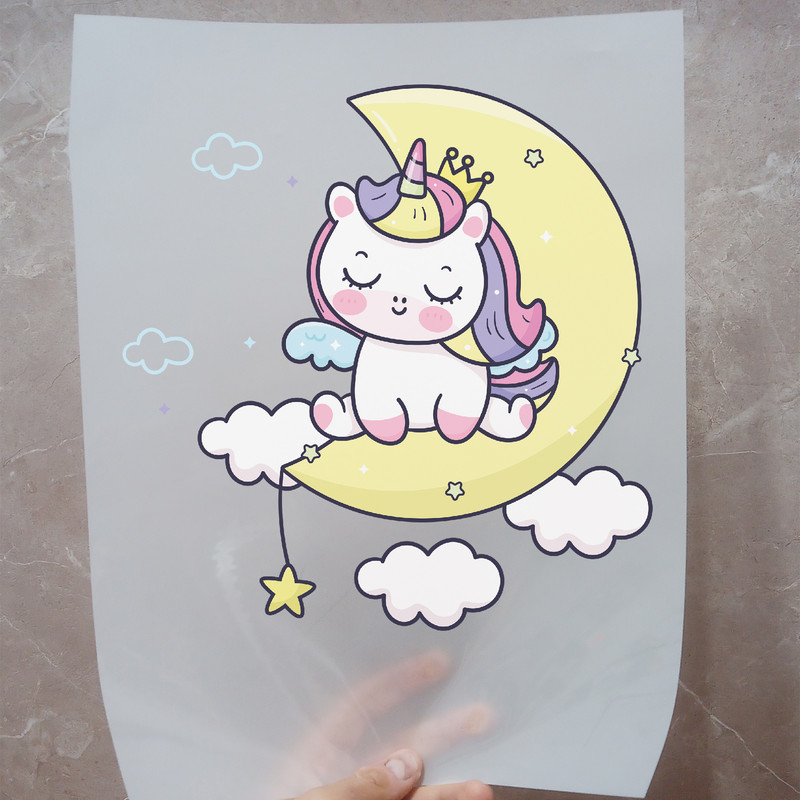 قیمت و خرید استیکر پارچه و لباس مدل dtf طرح یونیکورن کد H20.229 مجموعه 6 عددی