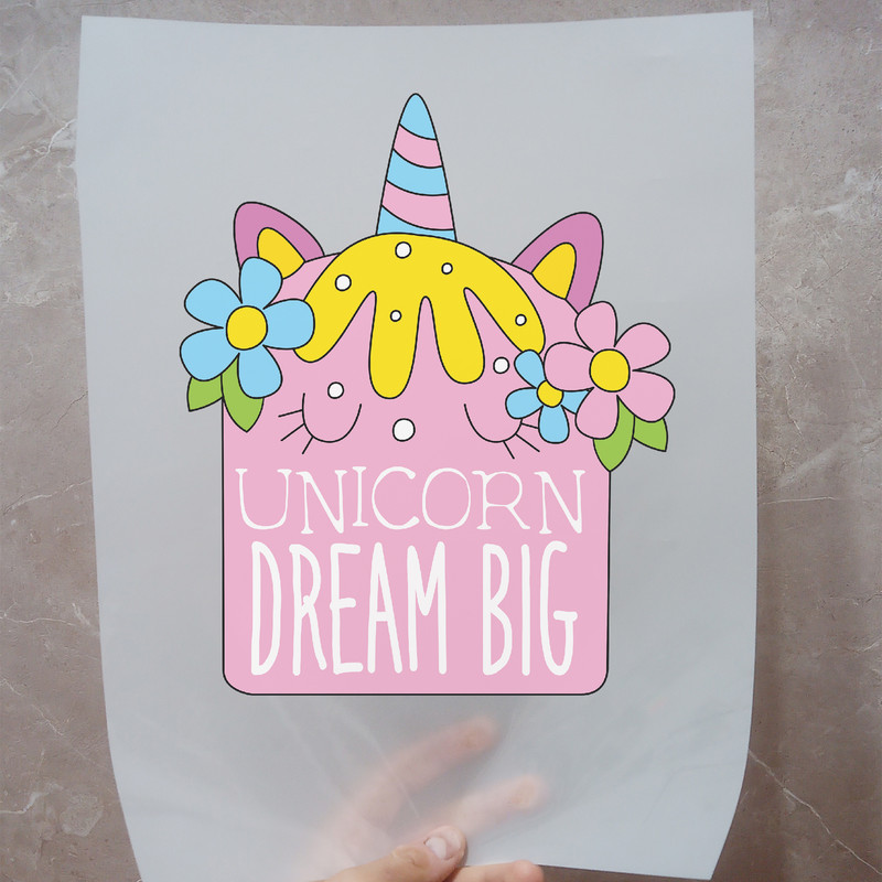 قیمت و خرید استیکر پارچه و لباس مدل dtf طرح یونیکورن کد H20.71 مجموعه 3 عددی