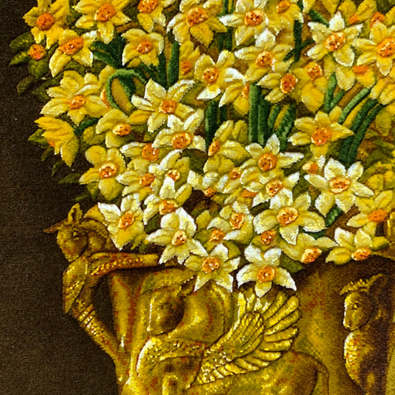 قیمت و خرید تابلو فرش دستباف مدل گل و گلدان پاسارگاد کد 186.187