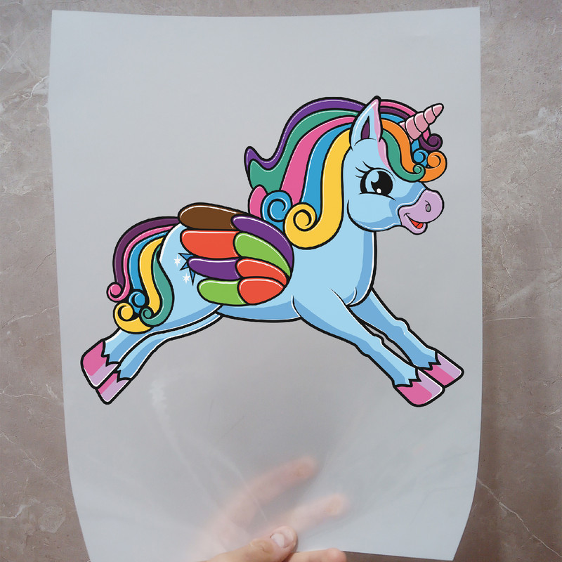 قیمت و خرید استیکر پارچه و لباس مدل dtf طرح یونیکورن کد H20.667 مجموعه 3 عددی