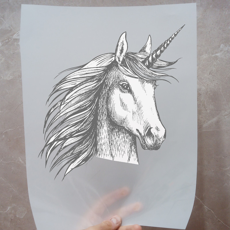 قیمت و خرید استیکر پارچه و لباس مدل dtf طرح یونیکورن کد H20.307 مجموعه 6 عددی