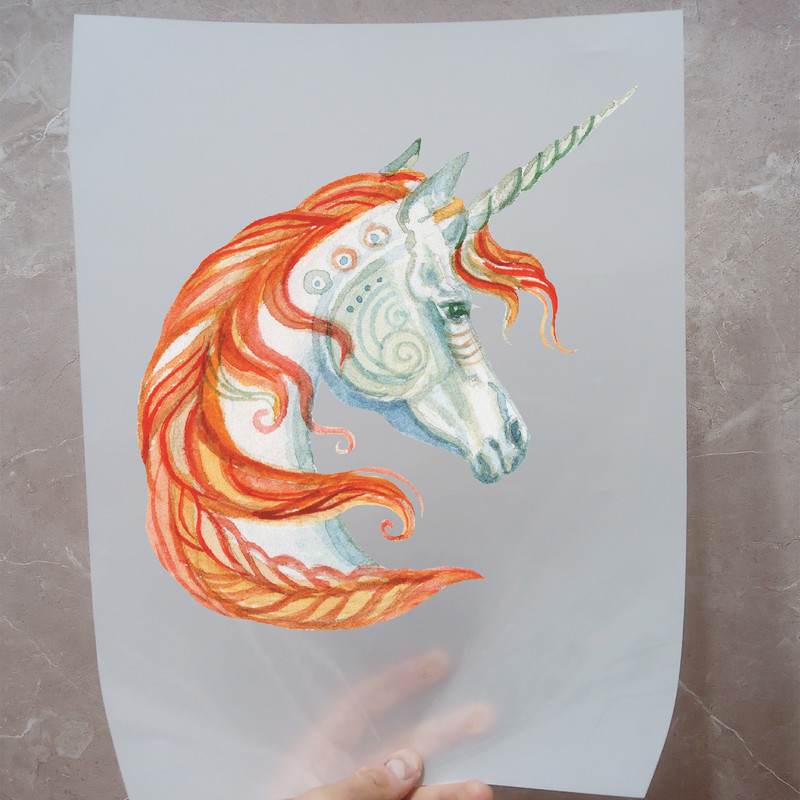 قیمت و خرید استیکر پارچه و لباس مدل dtf طرح یونیکورن کد H20.549 مجموعه 6 عددی